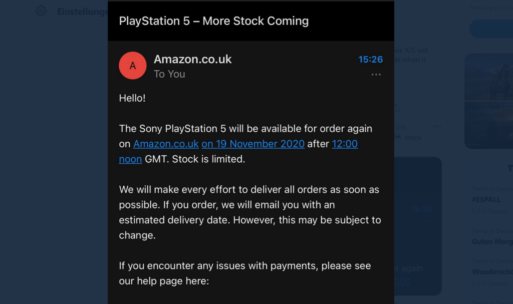 PS5 bei Amazon wieder bestellbar? Amazon kündigt Startzeitpunkt an ...